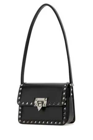 Valentino Garavani Leather Rockstud23 Shoulder Bag - Black