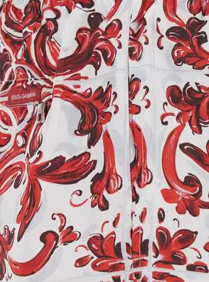 Dolce & Gabbana Majolica Print Tech Fabric Swim Shorts - Multicolor