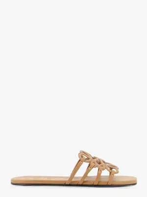 Loewe Paula's Ibiza Anagram Petal Leather Sandals - Brown