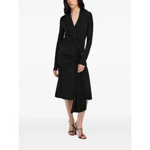 FERRAGAMO Viscose Jersey Dress With Gancini Brooch