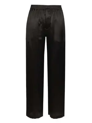 Saint Laurent Silk Satin Trousers - Black
