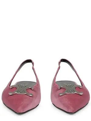 Celine Alma Triomphe Velvet Flat Slingback 05