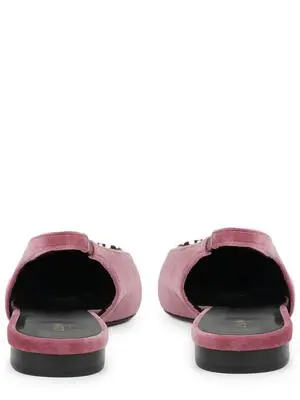 Celine Alma Triomphe Velvet Flat Slingback 05