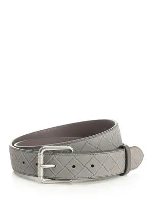 Bottega Veneta Intrecciato Stamp Belt - Cream