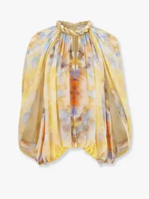 Zimmermann Alchemy Twist Billow Silk Top - Multicolor