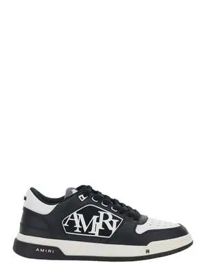 Amiri Black And White Low Top Sneakers With Logo Patch On The Tongue And Side In Leather And Fabric For - Multicolor