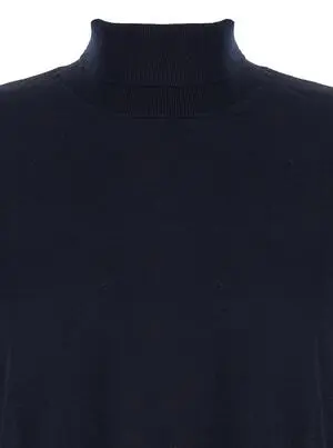 Max Mara S Blue High Neck Sweater In Wool - Multicolor