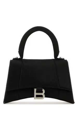 Balenciaga Satin Small Hourglass Handbag - Black