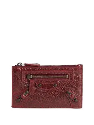 Balenciaga Le City Long Coin And Card Holder In Arena Leather - Red