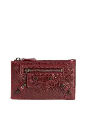 Balenciaga Le City Long Coin And Card Holder In Arena Leather - Red