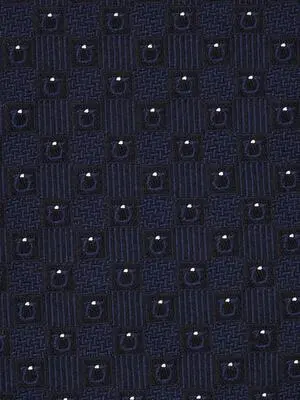 FERRAGAMO Gancini Silk Jacquard Tie - Black