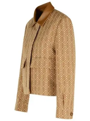 Max Mara Viborg' Camel Cotton Jacquard Jacket