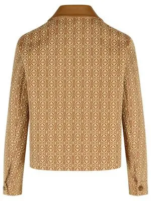 Max Mara Viborg' Camel Cotton Jacquard Jacket