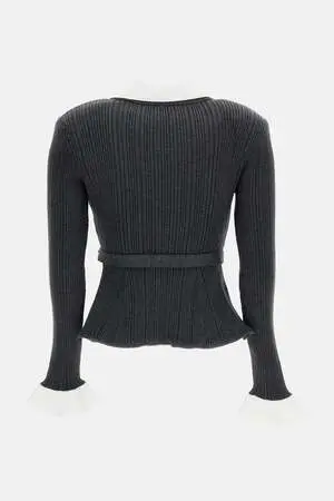 SELF-PORTRAIT Ribbed Knit Cardigan