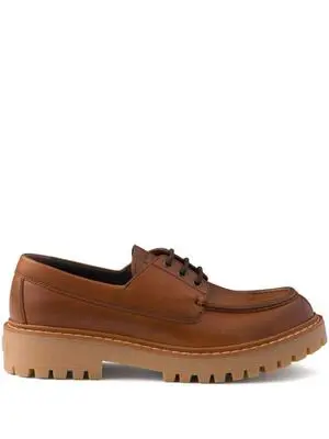Prada Prada Men Leather Loafers Multicolor