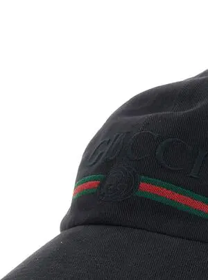 Gucci Cotton Embroidered Logo Hat