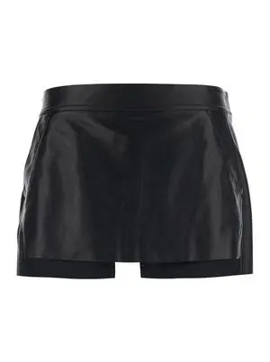 Rick Owens Miniskirt 'fog' With Cut-out On The Front And Zip Closure On The Back In Black Leather For - Multicolor