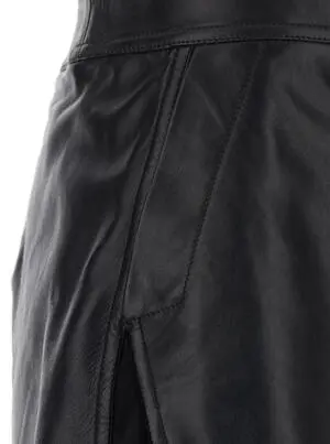 Rick Owens Fog Leather Miniskirt - Multicolor