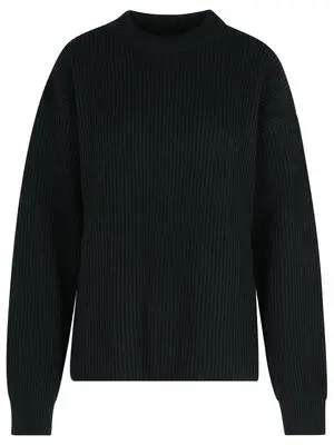 JIL SANDER Wool Crew Neck Sweater - Black