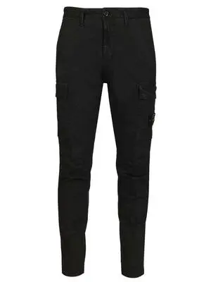 Stone Island STONE ISLAND Cargo Trousers In Broken Cotton Twill Black