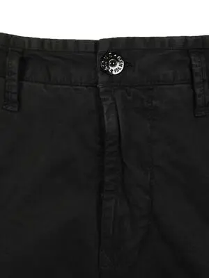 Stone Island Cargo Trousers In Broken Cotton Twill - Black