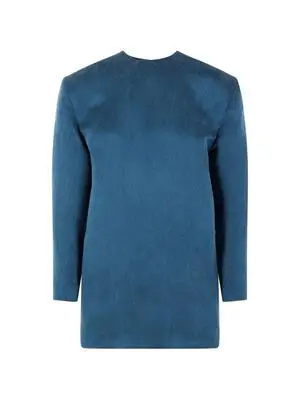 Saint Laurent Stonewashed Silk Satin Boxy Dress