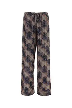 Dries Van Noten Embellished Viscose Trousers - Multicolor