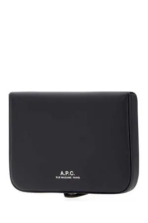 A.p.c. Navy Leather Card Holder - Blue