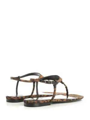 Saint Laurent Flat Leopard-print Sandals