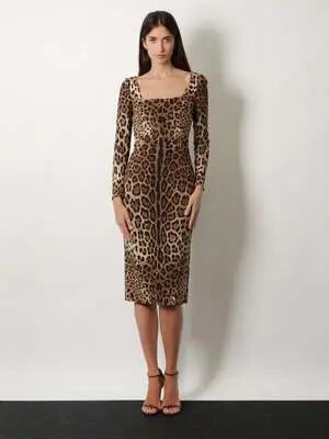 Dolce & Gabbana Animal Print Midi Dress - Multicolor