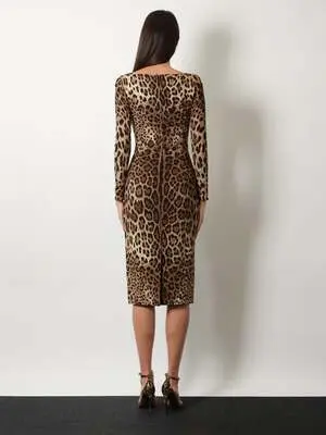 Dolce & Gabbana Animal Print Midi Dress - Multicolor
