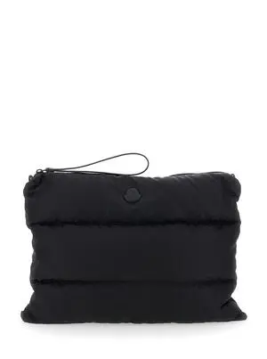 Moncler Laptop Bag 'caradoc' With Wrist Strap And Logo Patch On The Front In Black Tech Fabric For - Multicolor