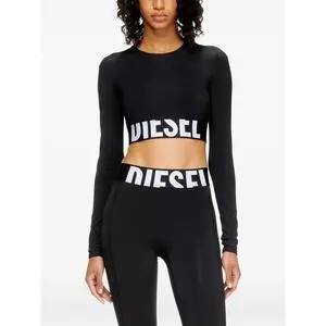 DIESEL® Long Sleeve Crop Top - Black
