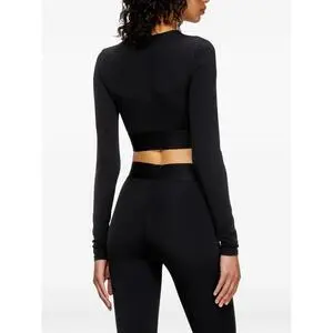 DIESEL® Long Sleeve Crop Top - Black