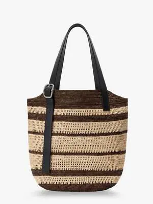 Loewe Paula's Ibiza Two-tone Raffia Loop Shopping Bag - Multicolor