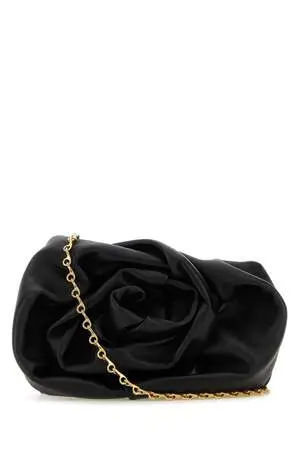 Burberry Nappa Leather Rose Clutch - Black