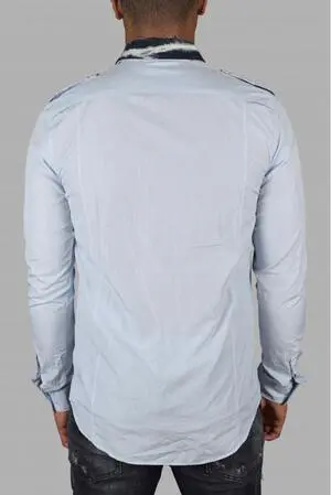 Balmain Shirt With Denim Collar