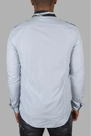 Balmain Shirt With Denim Collar