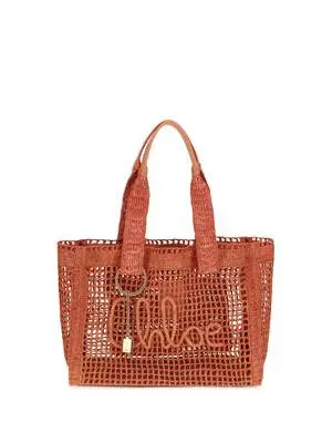 Chloé East-west Summer Banana Raffia Tote Bag - Red
