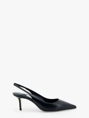 JIMMY CHOO Love 65 Leather Slingback Decollete - Black