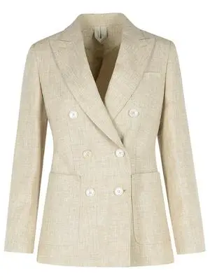 Max Mara Ivory Linen Blend Blazer - Cream