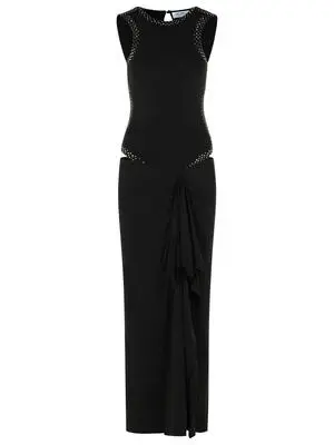 Attico Acetate Blend Embellished Dress - Black