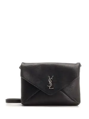 Saint Laurent Envelope Cassandre Messenger Bag - Black