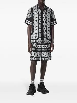 Versace Medusa Chain Silk Shorts - Multicolor