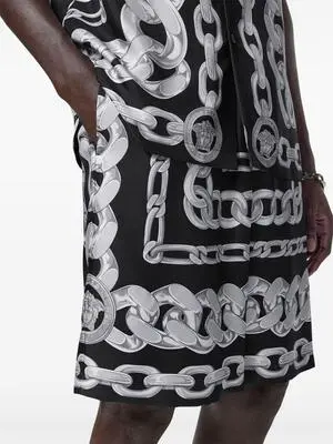 Versace Medusa Chain Silk Shorts - Multicolor