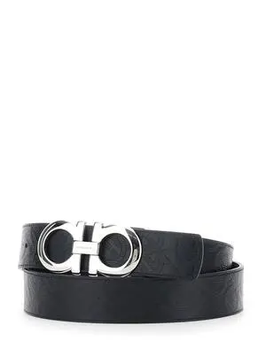 FERRAGAMO Reversible Gancini Belt - Black