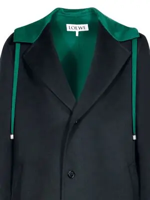 Loewe Wool And Cashmere Blend Hooded Coat