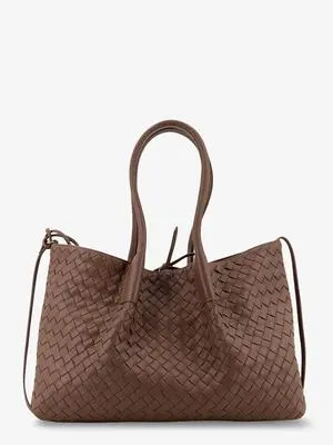 Bottega Veneta Pinacoteca Leather Handbag With Intrecciato Motif - Multicolor