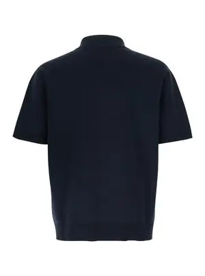 Gucci Blue Polo Shirt With Classic Collar And Gg Embroidery On The Front In Cotton For - Multicolor