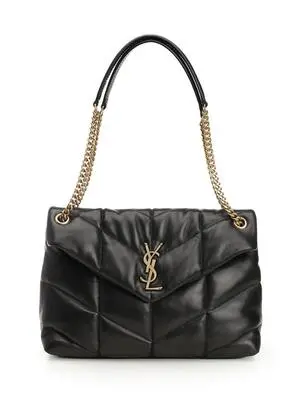 Saint Laurent Loulou Puffer Medium Bag - Black